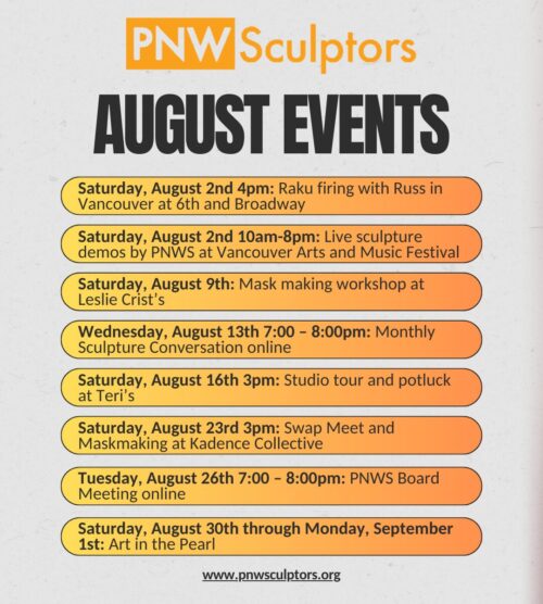 Upcoming Events in August - Pacific Northwest Sculptors